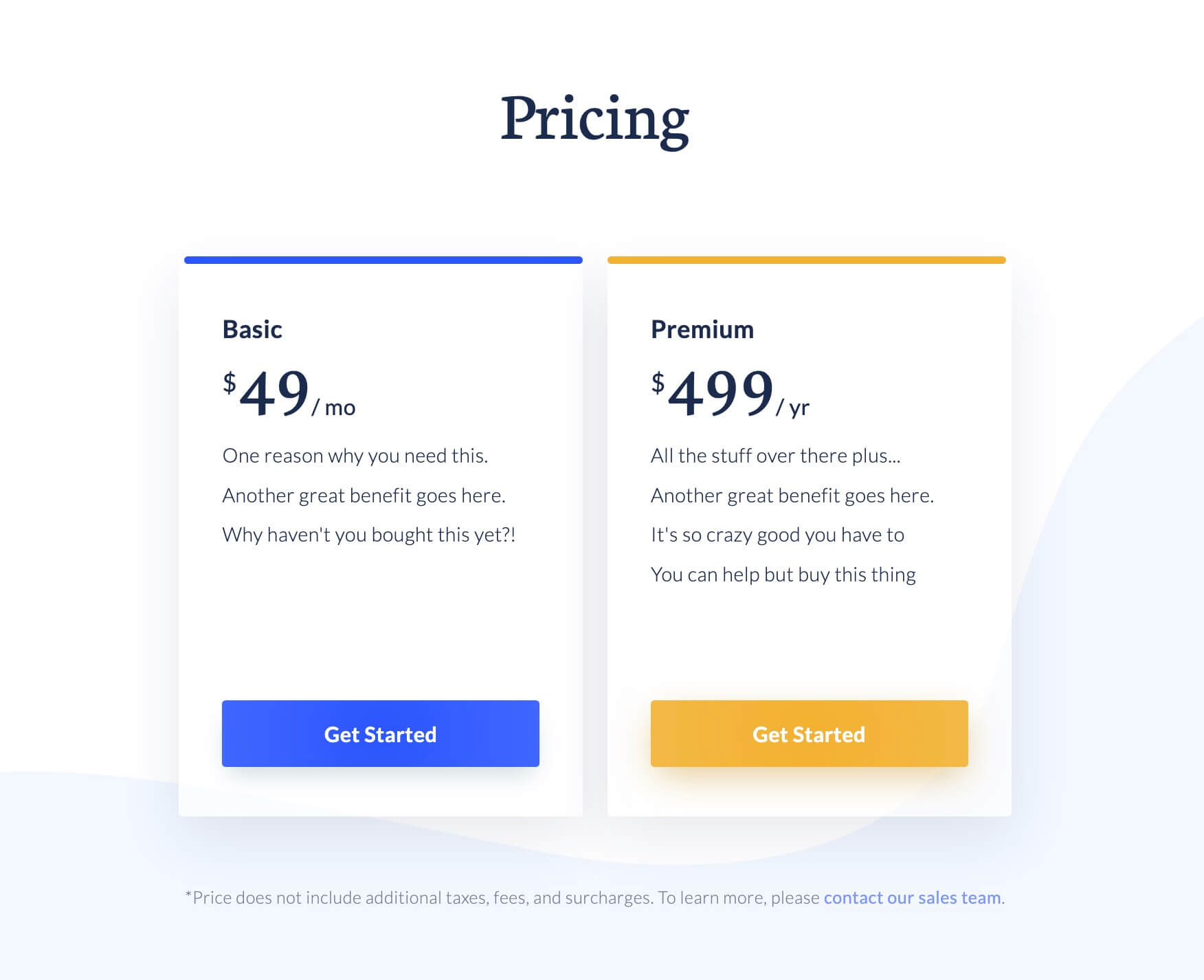 Pricing #1 | Free Webflow Component